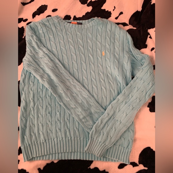 Ralph Lauren | Sweaters | Robin Egg Blue With Light Yellow Horse Has No ...